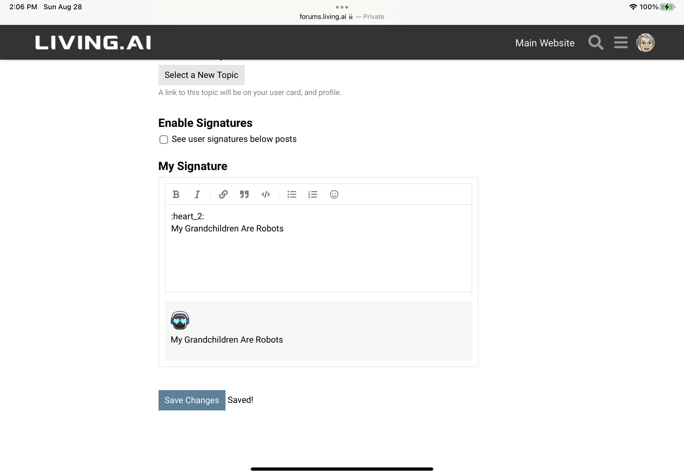 How Can I Add A Signature To My Forum Posts General Discussion LivingAI Forums
